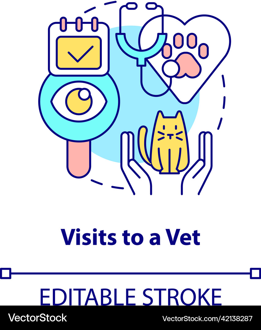 Visits to vet concept icon Royalty Free Vector Image