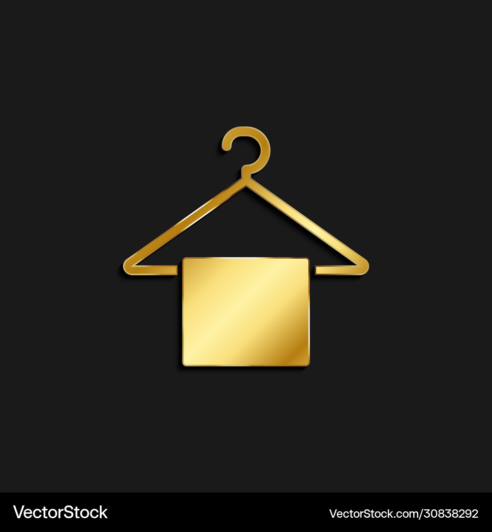 Bathroom hanger gold icon golden Royalty Free Vector Image
