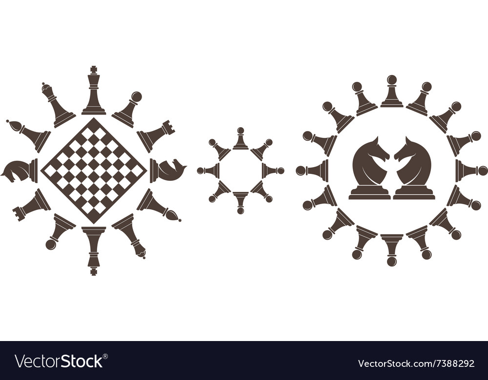Chess pieces Symbols and icons Royalty Free Vector Image