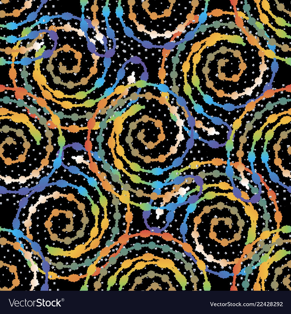 Colorful spirals seamless pattern ornamental Vector Image Colorful spirals seamless pattern ornamental Vector Image