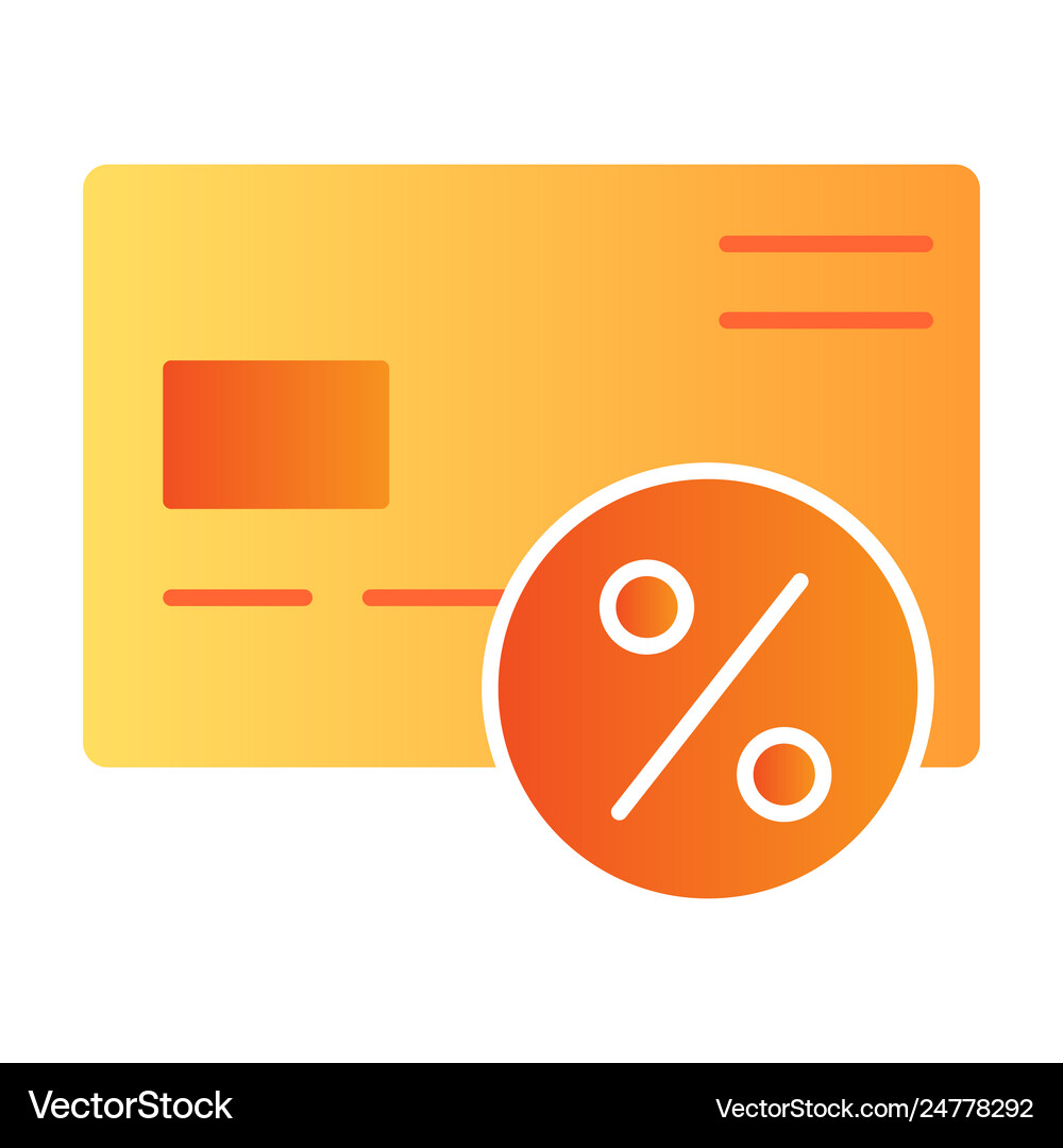 Credit card with interest flat icon plastic card Vector Image