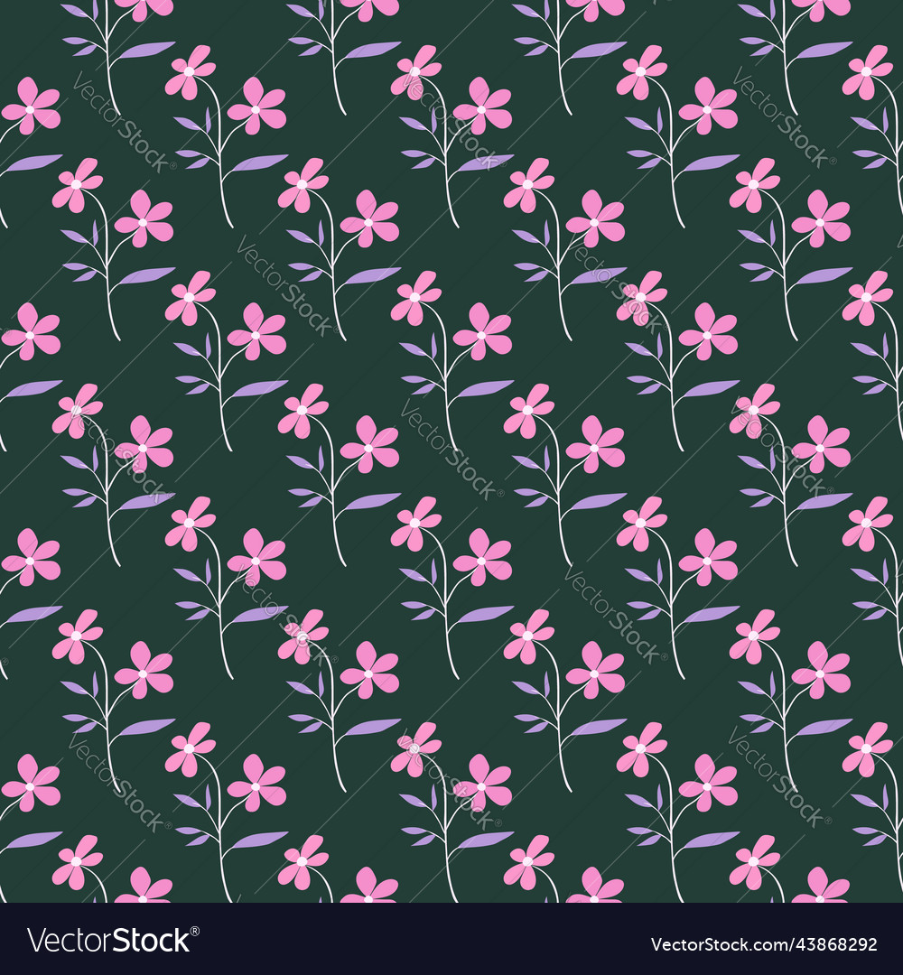 Cute simple flower seamless pattern doodle Vector Image