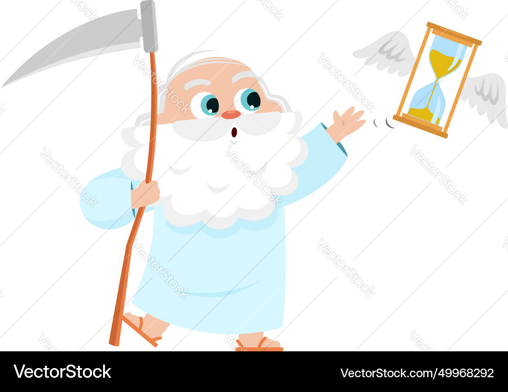 Father time man cartoon character Royalty Free Vector Image