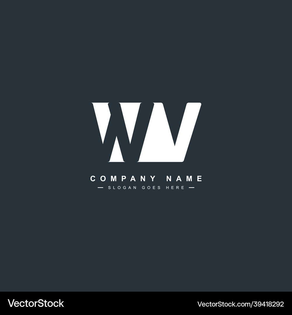 Initial letter wv logo - minimal business Vector Image