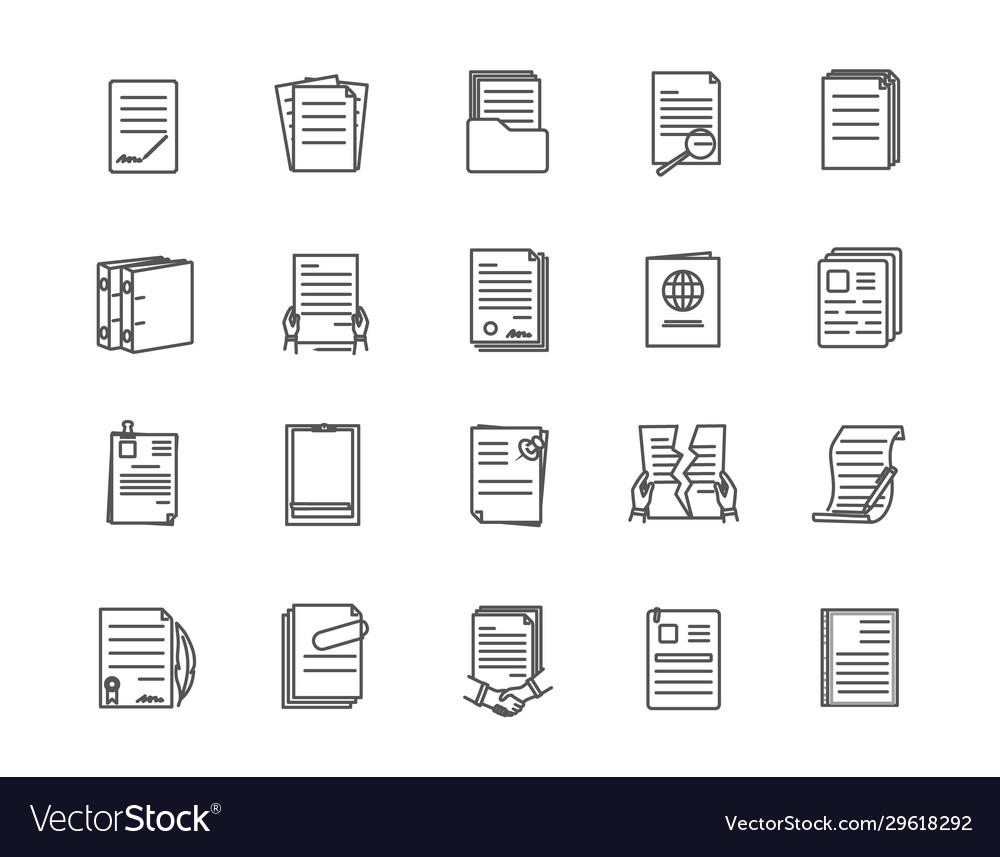 Large set document icons with different layouts Vector Image
