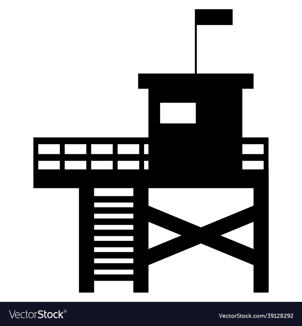 Lifeguard station icon on white background beach Vector Image