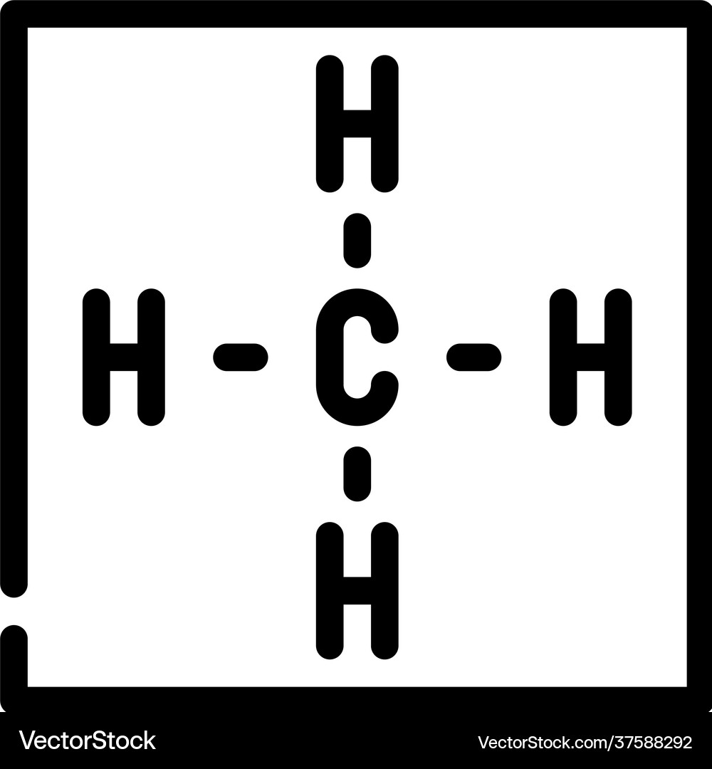 Methane biogas chemical line icon Royalty Free Vector Image