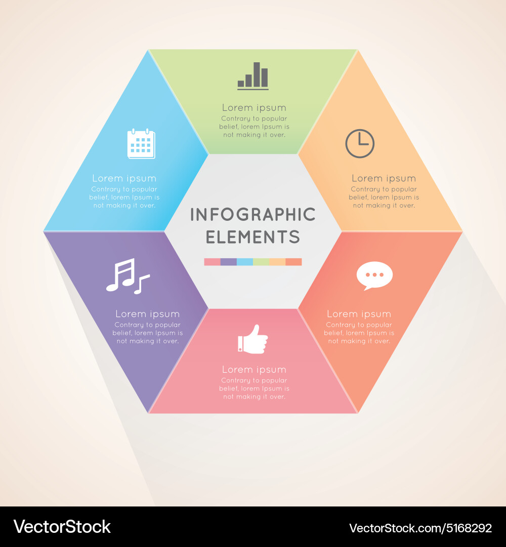 Modern hexagon infographics Royalty Free Vector Image
