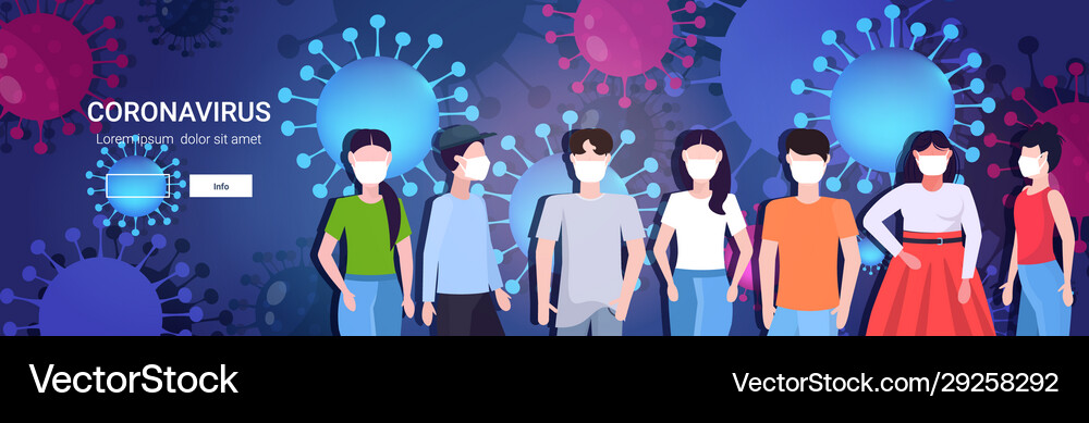 People group in protective masks epidemic mers-cov