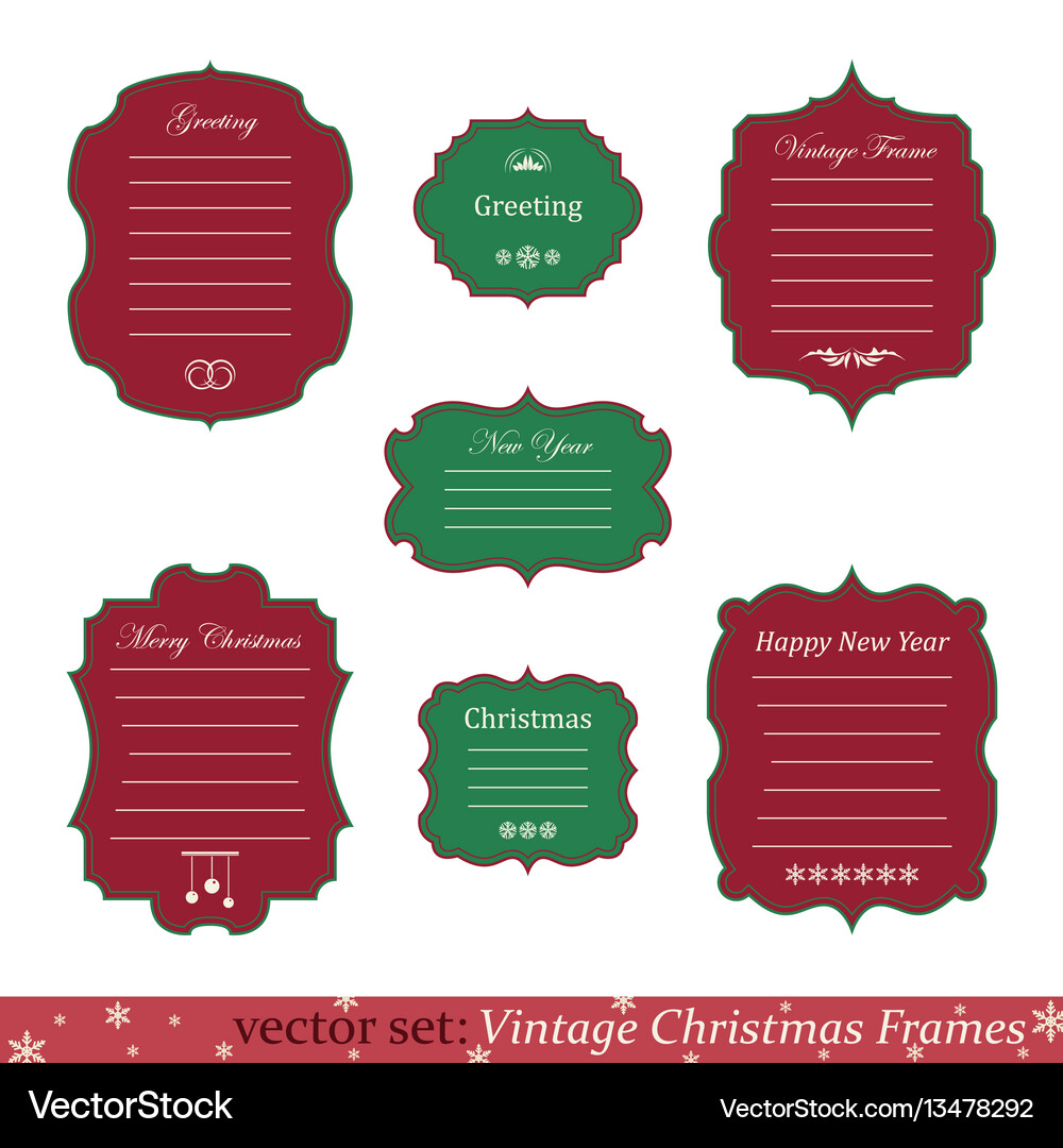 Set of vintage christmas frames Royalty Free Vector Image