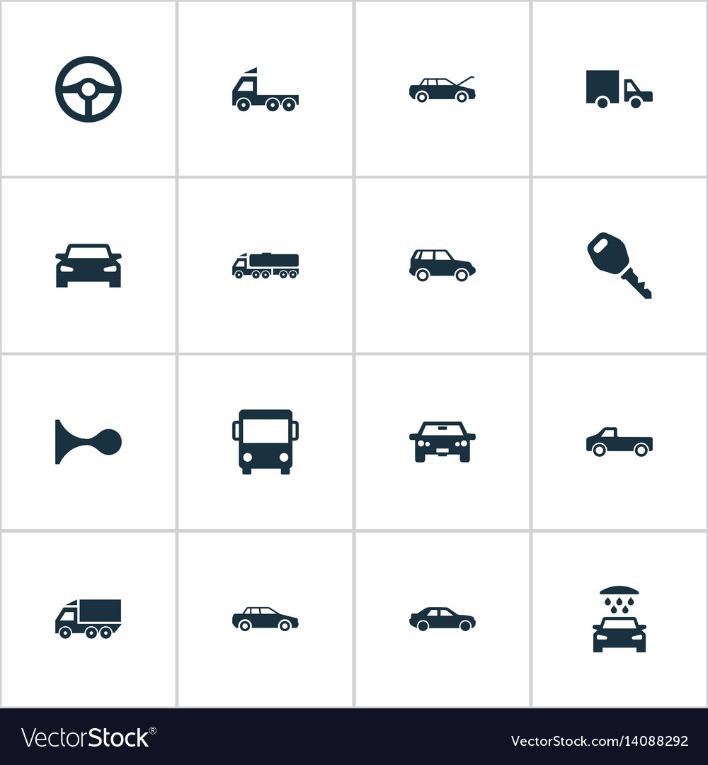 Set simple auto icons Royalty Free Vector Image
