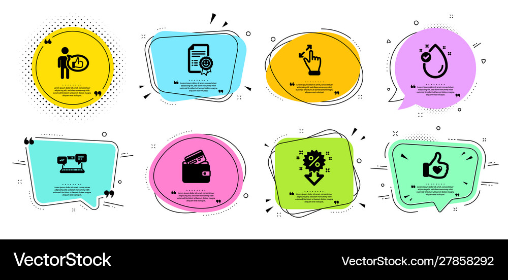 Smile internet chat and like icons set hand Vector Image