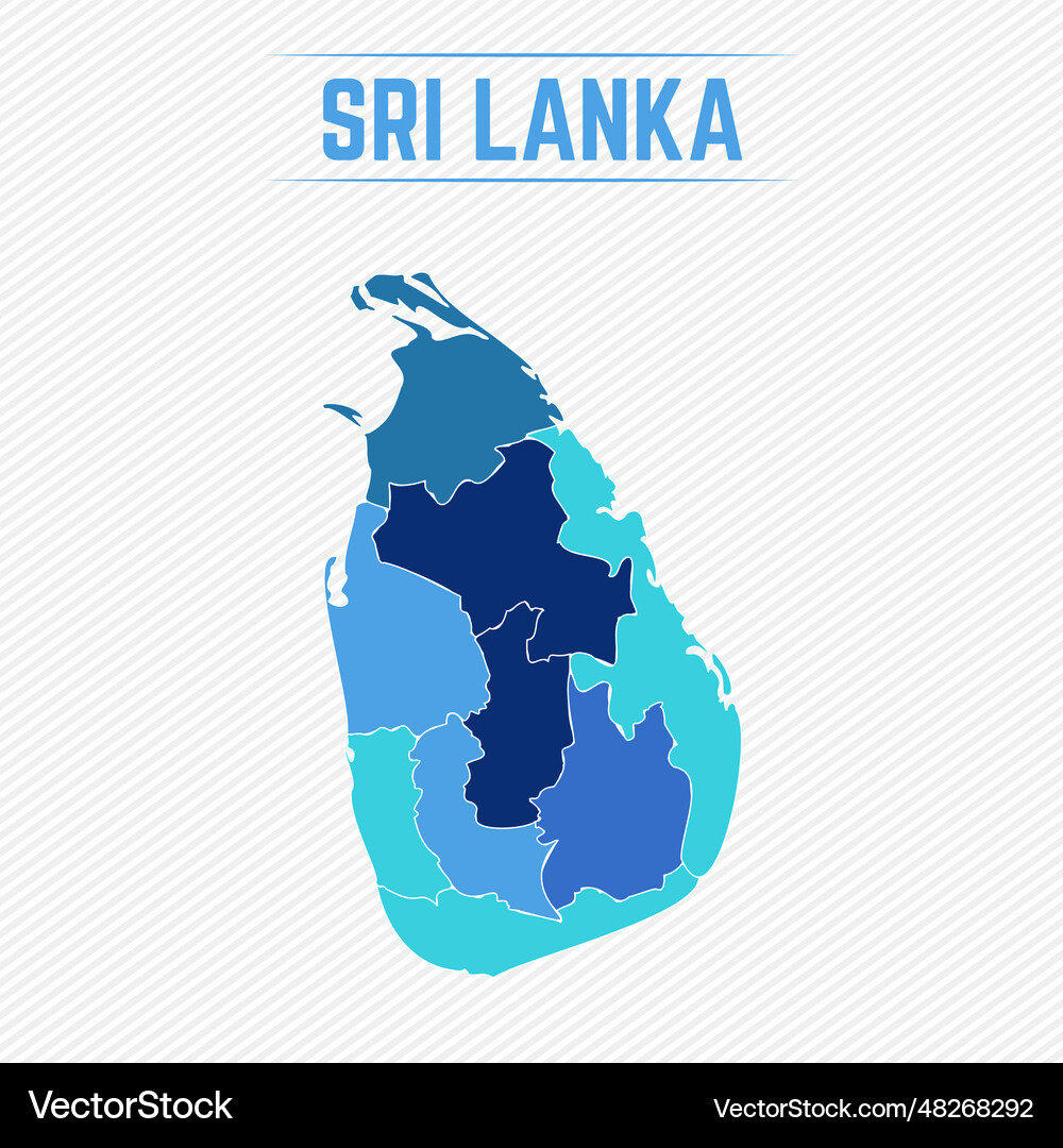 Sri lanka detailed map with regions Royalty Free Vector
