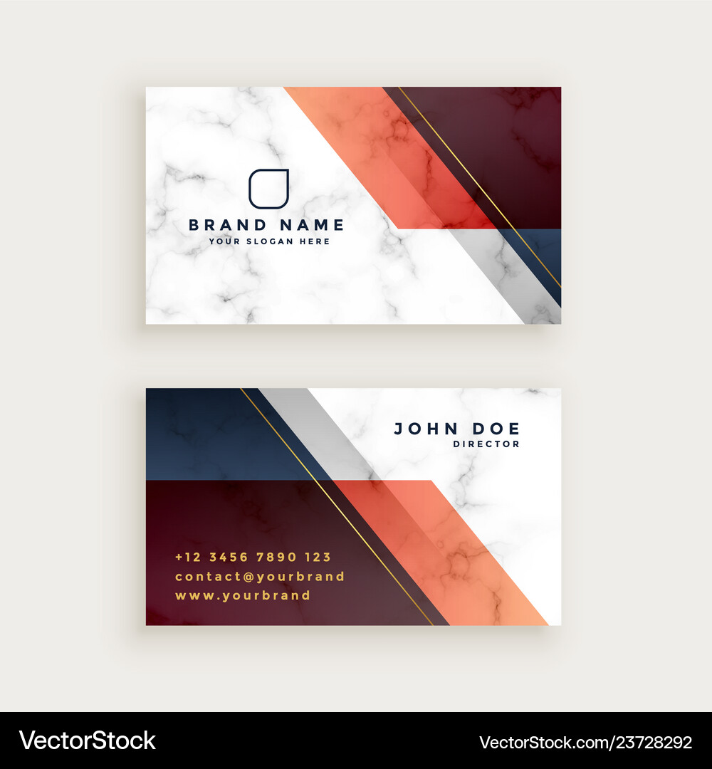 Stylish marble business card design Royalty Free Vector