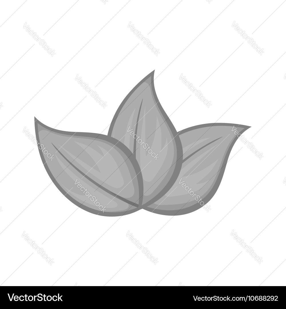 Three leaves icon black monochrome style Vector Image