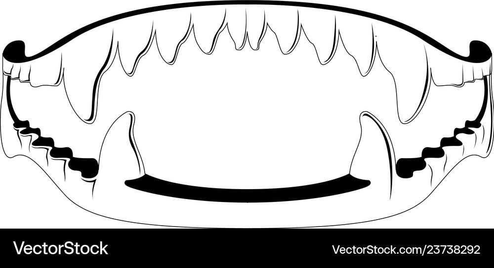 Vampire fang toy silhouette Royalty Free Vector Image