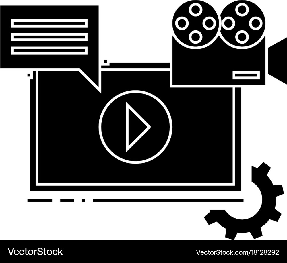 Video marketing icon sign o Royalty Free Vector Image