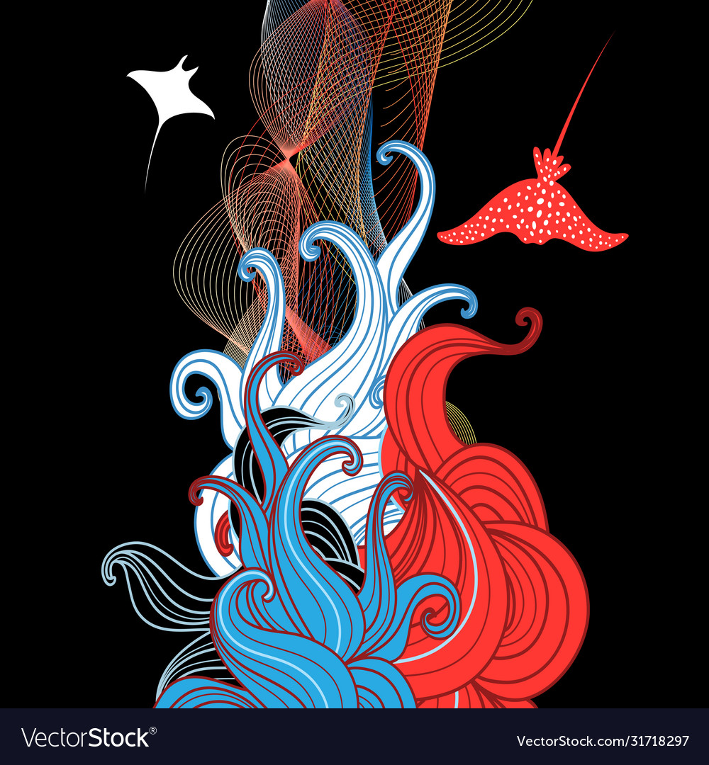 Abstract with wavy elements Royalty Free Vector Image