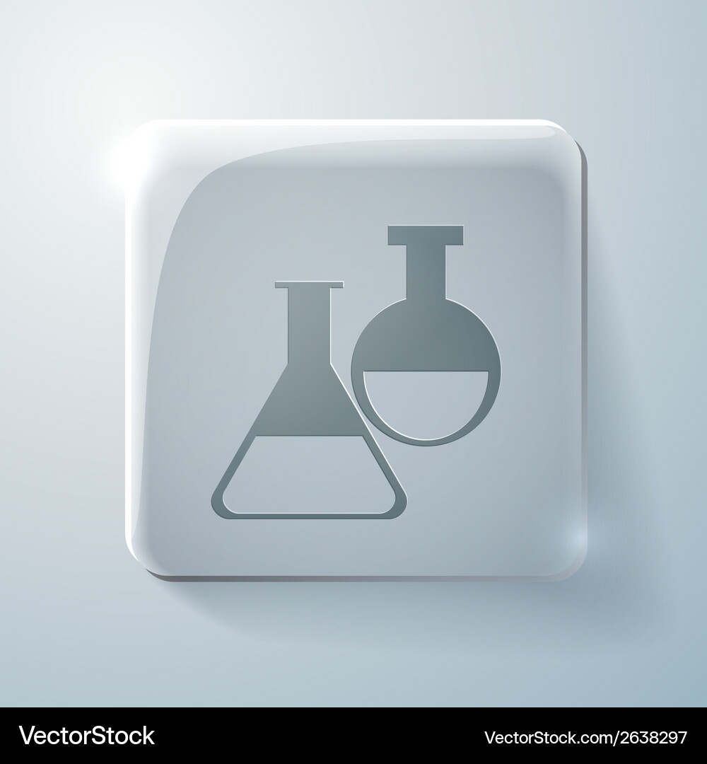 Bulb glass square icon with highlights Royalty Free Vector