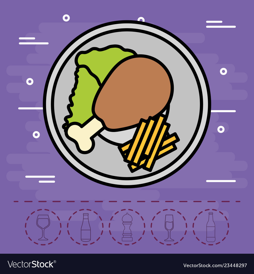 Chicken Thigh Icon Royalty Free Vector Image Vectorstock