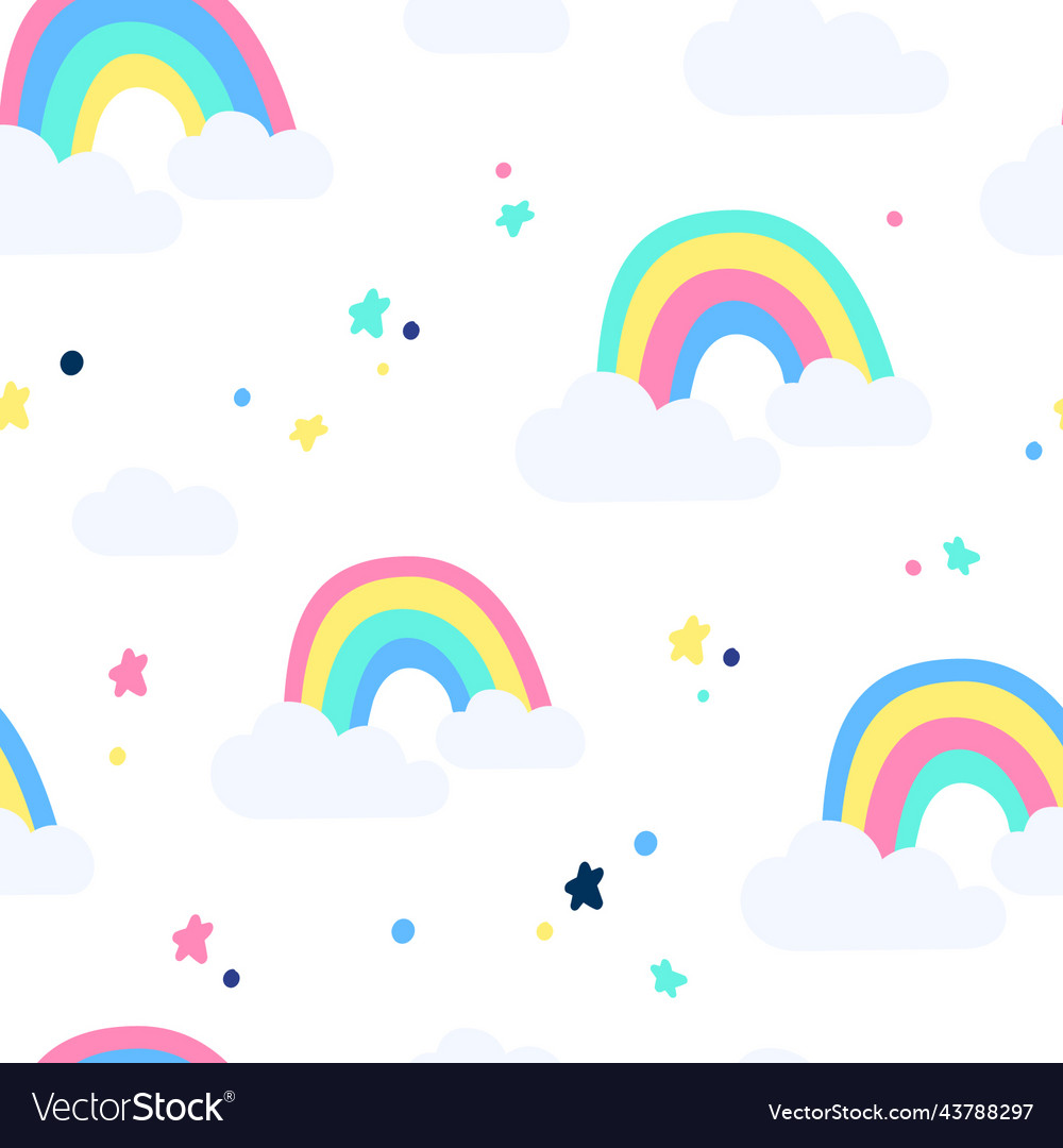 Cute rainbow pattern Royalty Free Vector Image