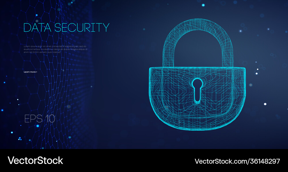 Data Security Binary Lock Security Cloud Vector Image
