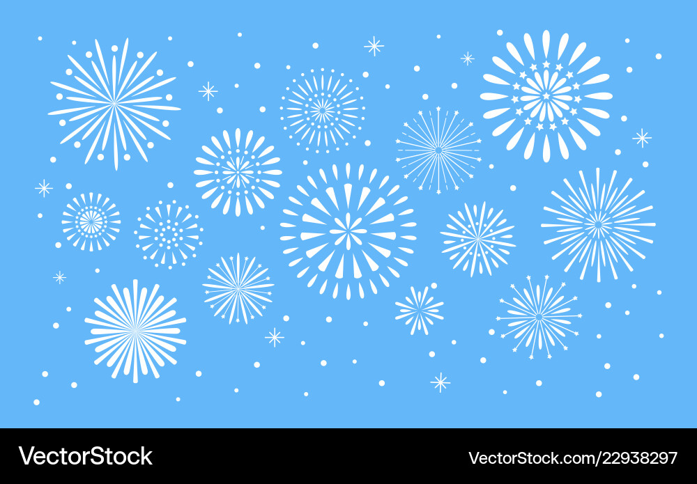 Fireworks explosion celebration fuego fire or Vector Image