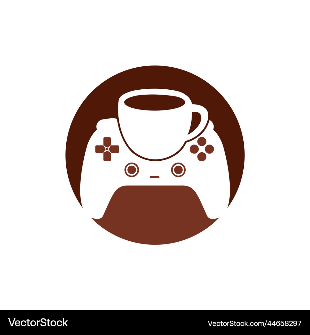 Gamer cafe logo design template Royalty Free Vector Image