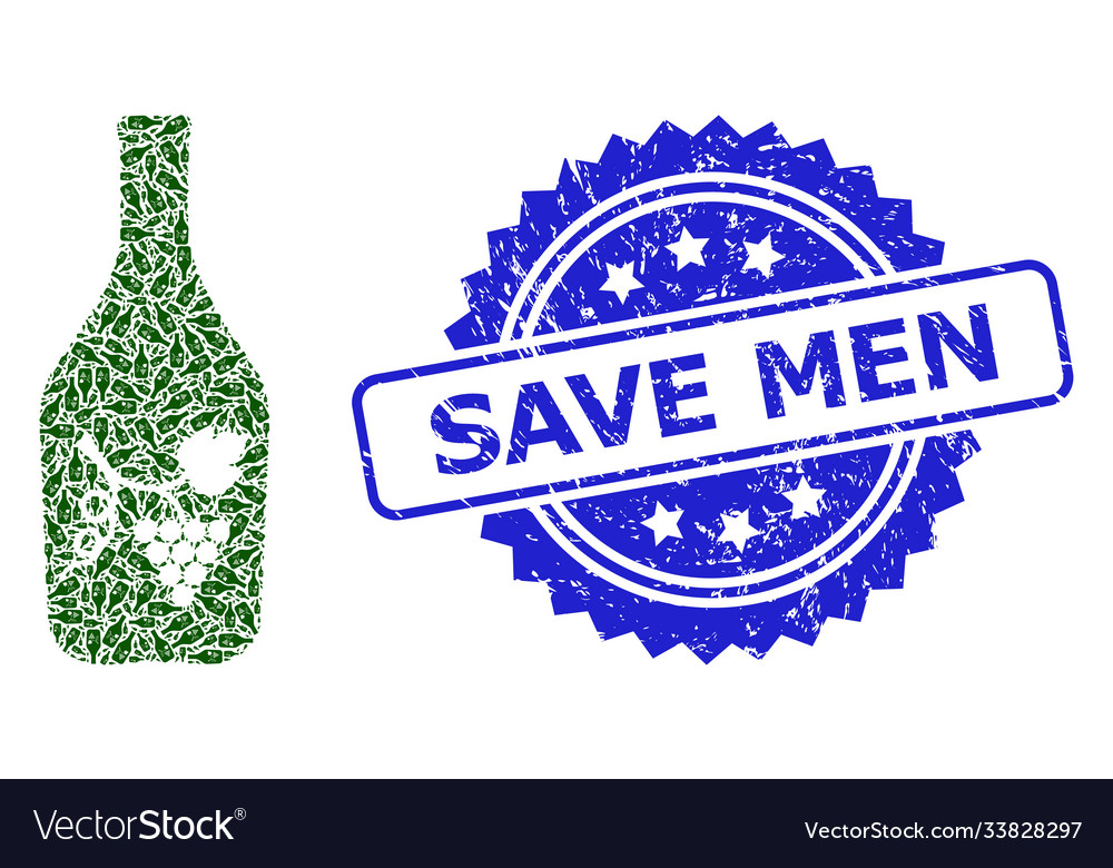 Grunge save men seal stamp and recursion wine Vector Image Grunge save men seal stamp and recursion wine Vector Image