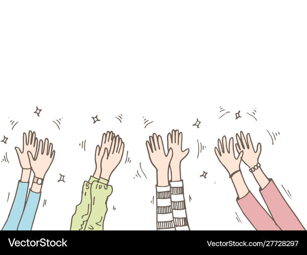 Hand drawn colorful applause gesture Royalty Free Vector