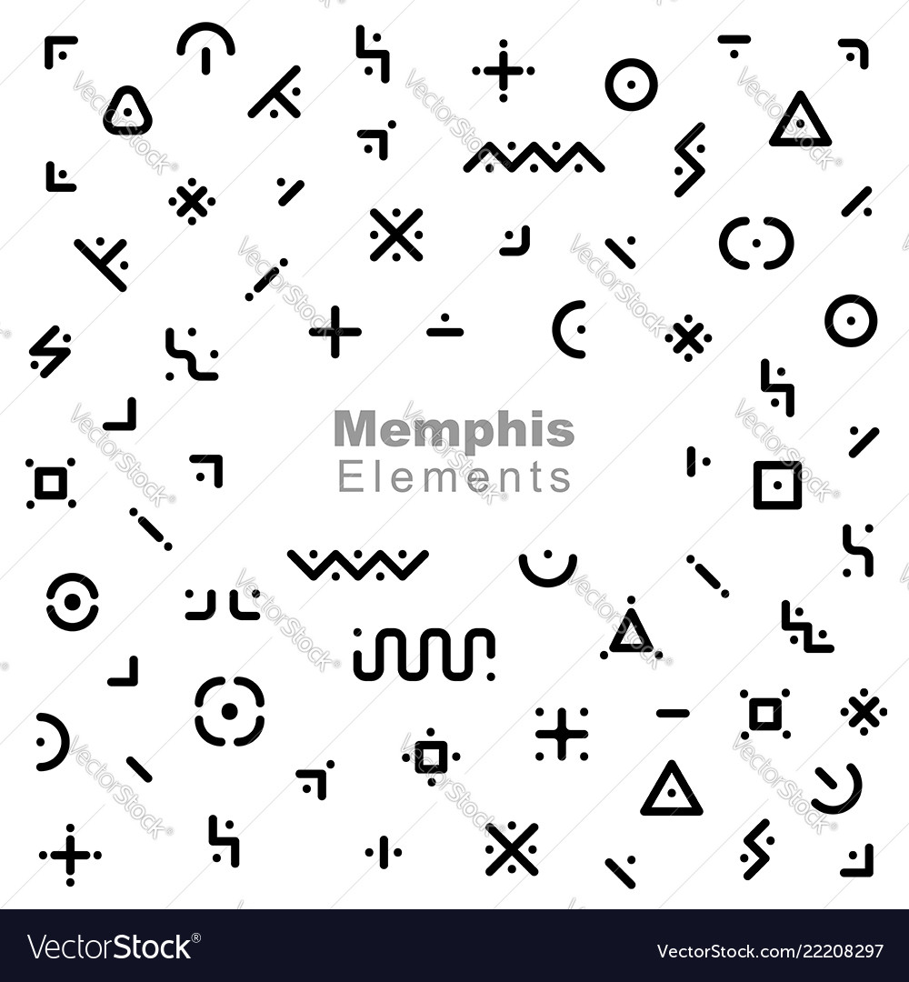Memphis elements set Royalty Free Vector Image