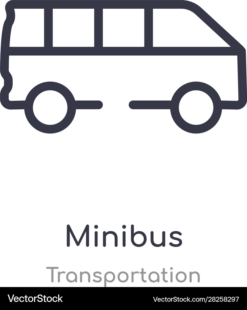 Minibus outline icon isolated line from Royalty Free Vector