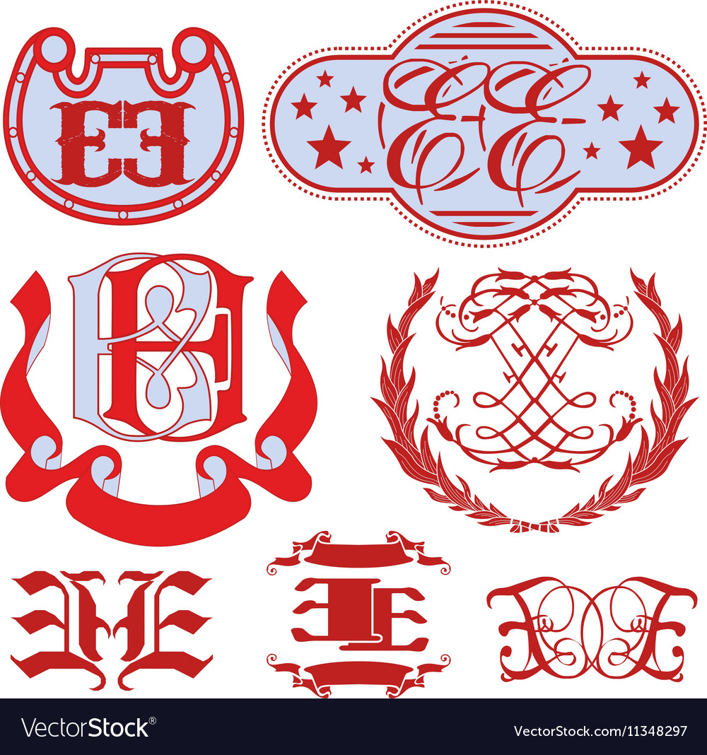 Monograms EE Royalty Free Vector Image - VectorStock