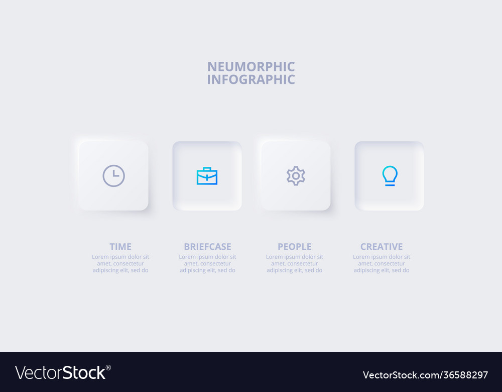 Neumorphic buttons for infographic template Vector Image