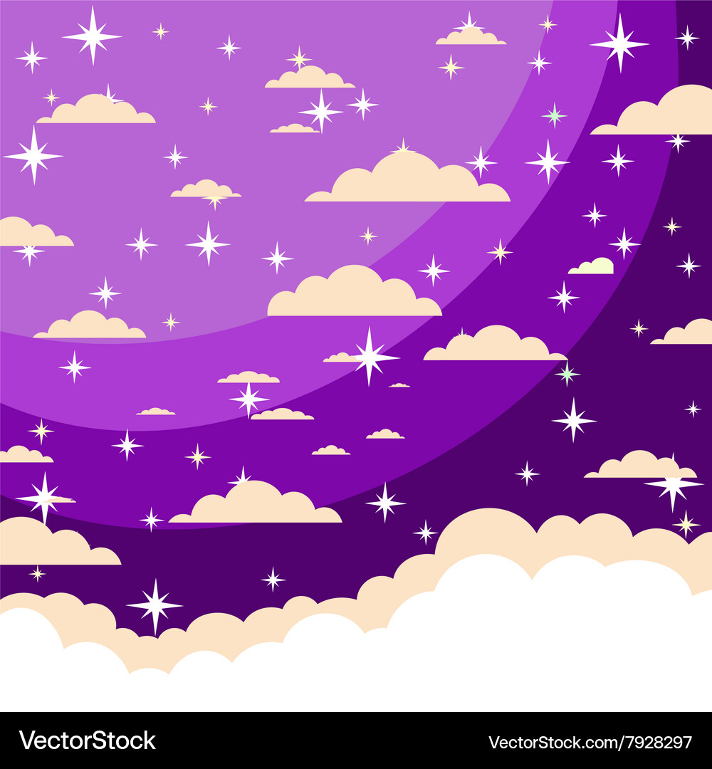 Night sky in cartoon style Royalty Free Vector Image