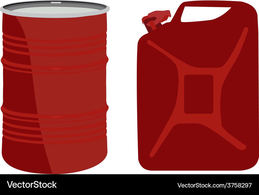 Red barrel and canister Royalty Free Vector Image