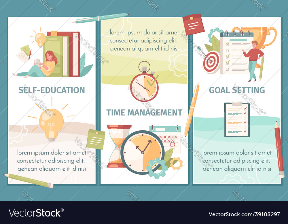 Self development vertical banners Royalty Free Vector Image