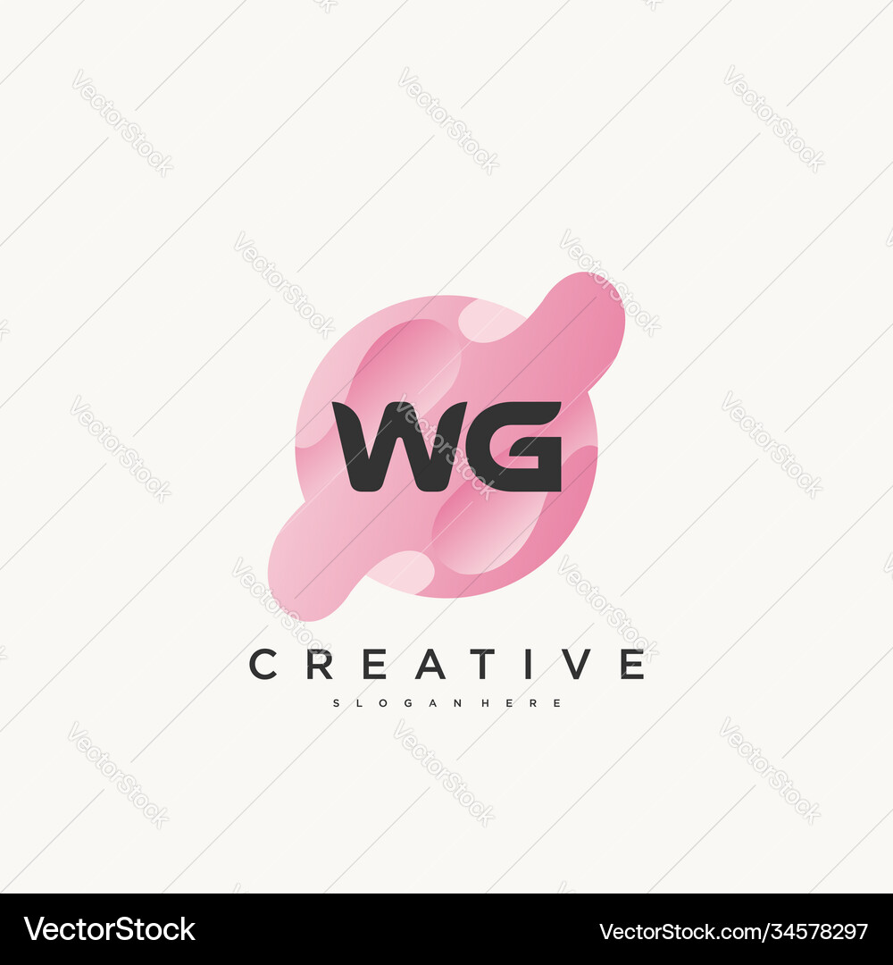 Wg initial letter colorful logo icon design Vector Image