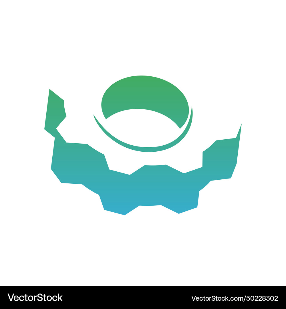 3d style gradient gear icon concept negative Vector Image