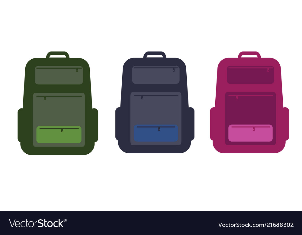 Backpack isolated on white background solid Vector Image