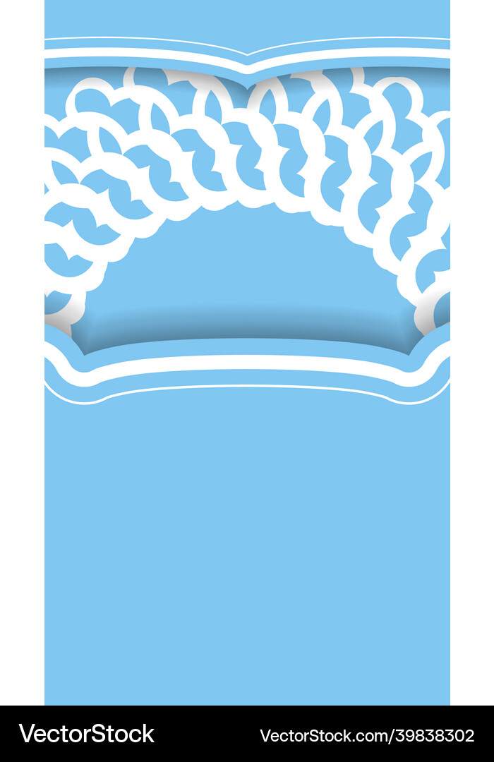 Blue background with greek white ornaments Vector Image