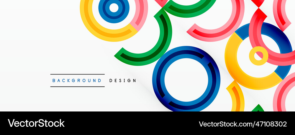 Colorful circle abstract background with vibrant Vector Image