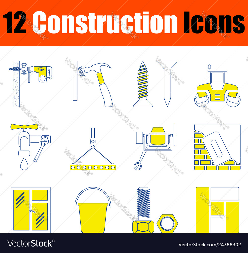 Construction icon set Royalty Free Vector Image