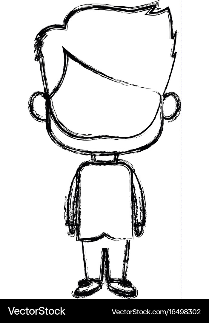 Cute man cartoon standing formal clothes character