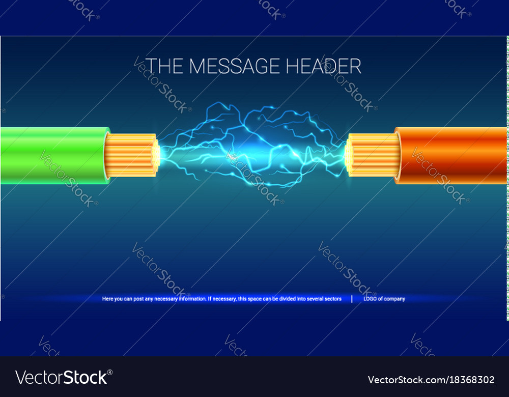 Electrical spark between two insulated stranded Vector Image
