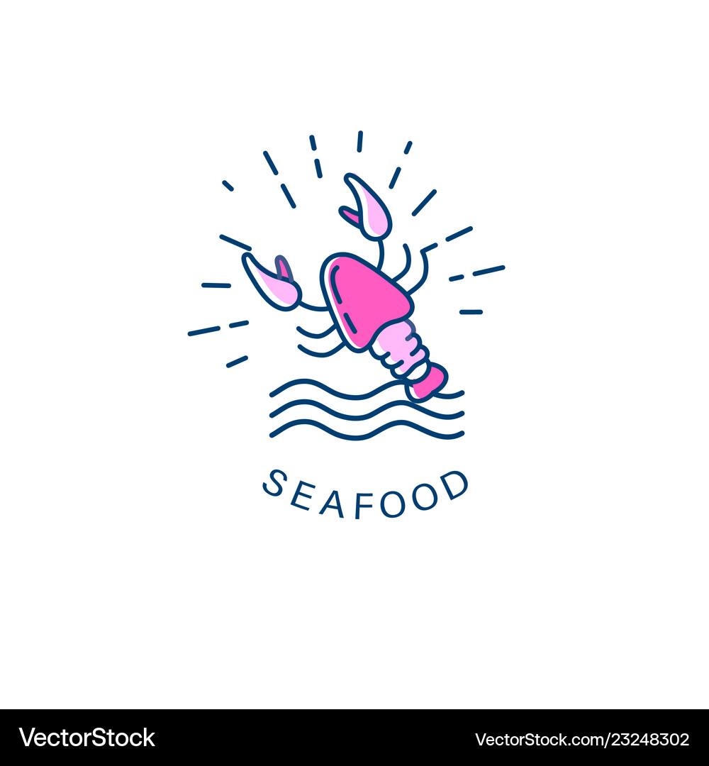 Icon and logo for seafood restaurant Royalty Free Vector