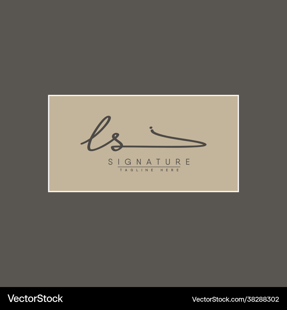 Initial letter ls logo - hand drawn signature logo