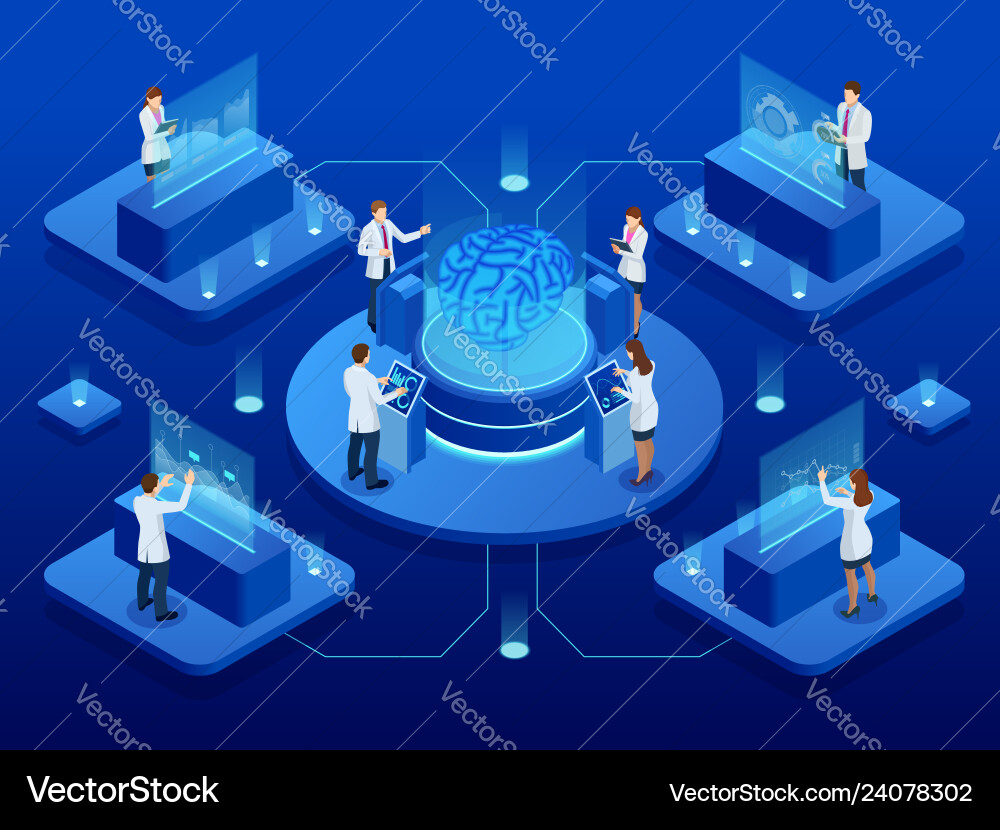 Isometric scientific development of artificial Vector Image