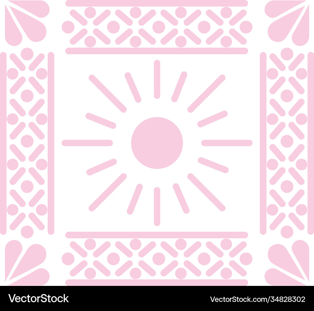 Mexican purple sun icon on white background Vector Image