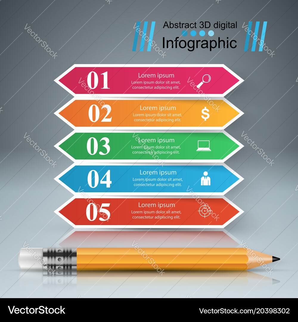 Pencil education icon business infographic Vector Image
